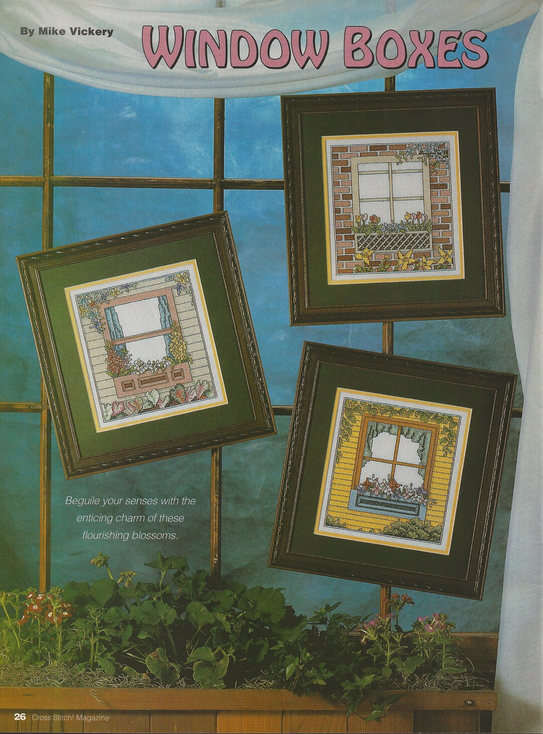 Counted Cross Stitch Window Boxes Pattern and Instructions. - Etsy