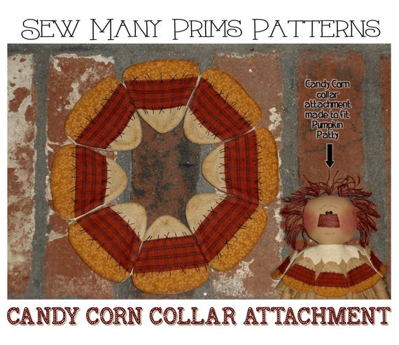 Halloween PATTERN Candy Corn Collar Attachment Seasonal | Etsy