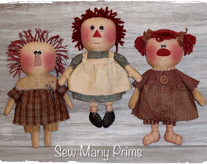 Rag Doll Pattern, PDF Sewing Pattern, Primitive Doll Pattern, Rag Doll ...