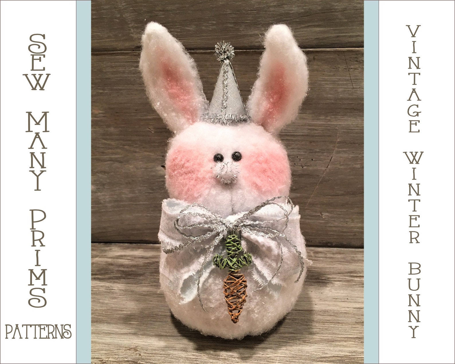 Bunny PATTERN, Easy to Make Sewing Pattern! Vintage, Winter, Shelf ...