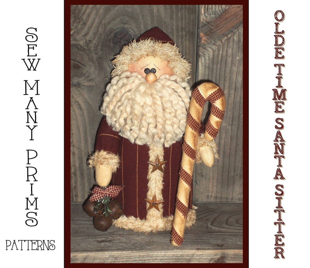 Primitive Santa PATTERN - Olde Time Santa Sitter - Sew Many Prims ...