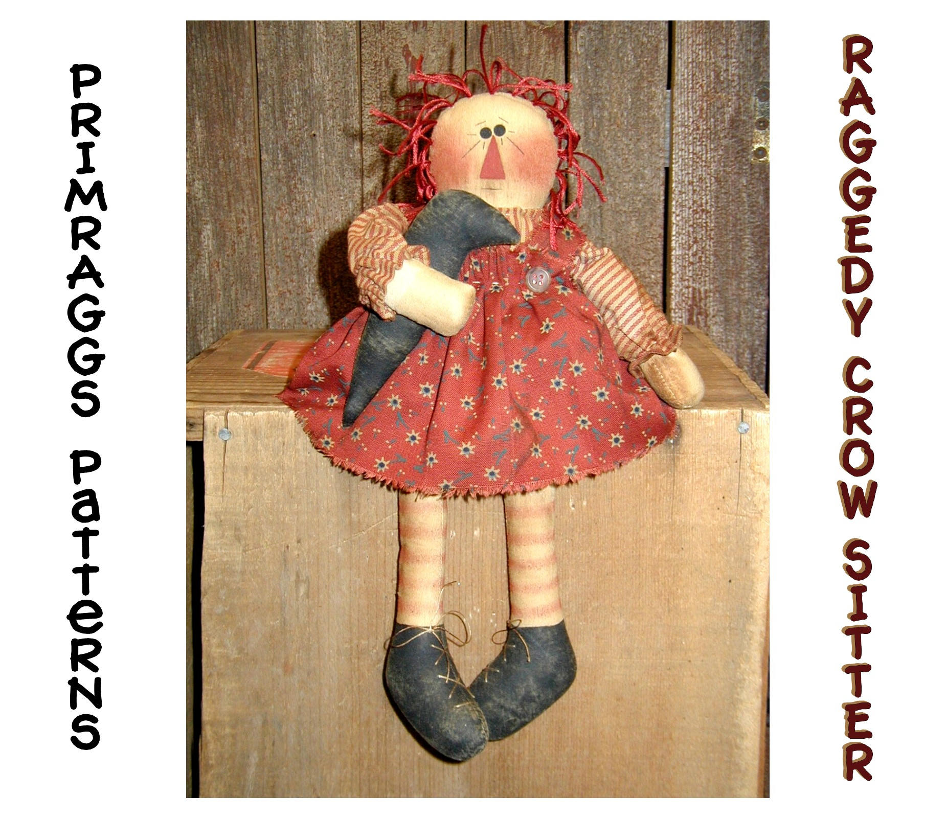 Primitive Annie PATTERN Prim Rag Doll Raggedy Crow Sitter | Etsy