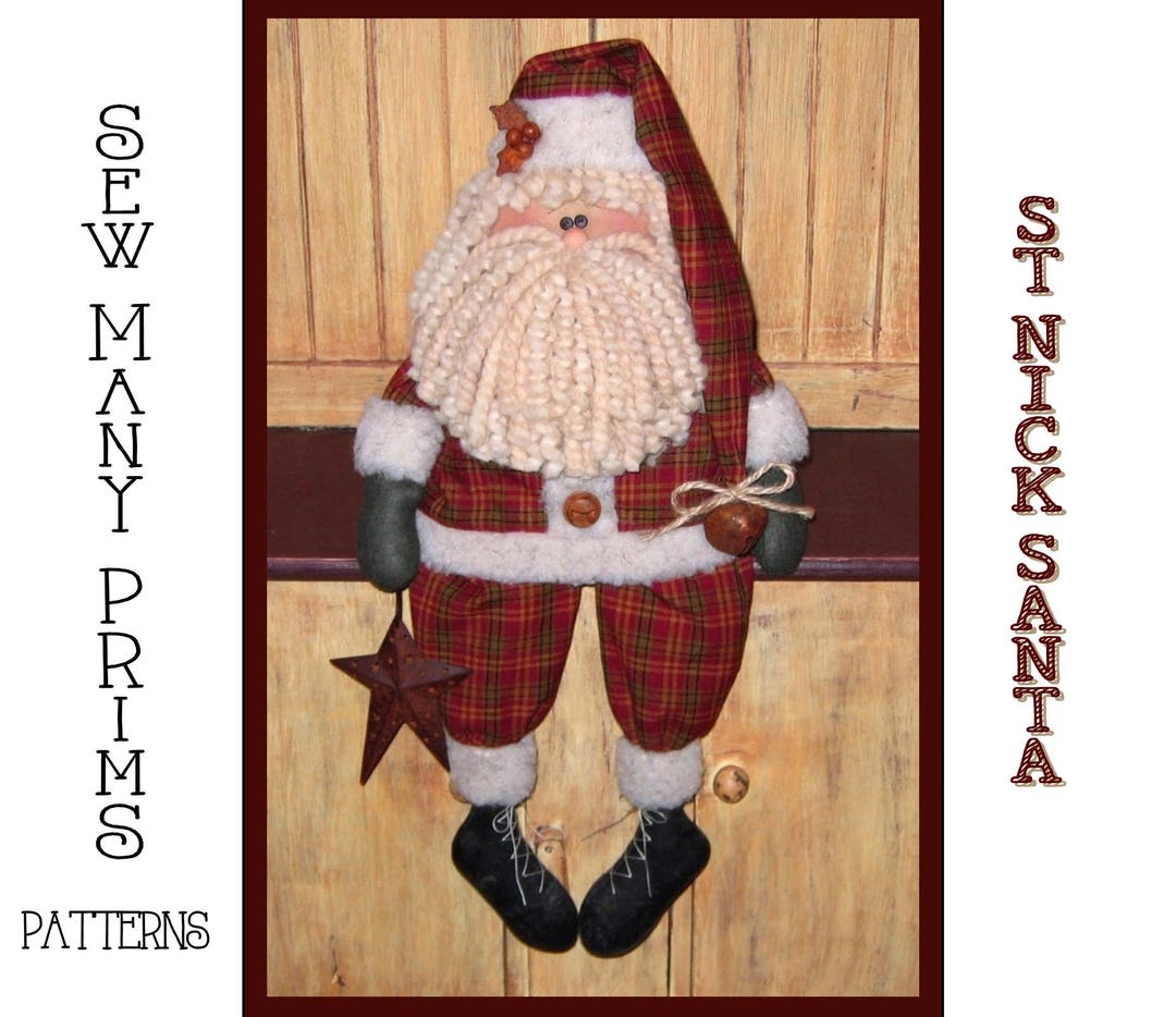 Primitive PATTERN Santa - St. Nick - Sew Many Prims - Instant Download ...
