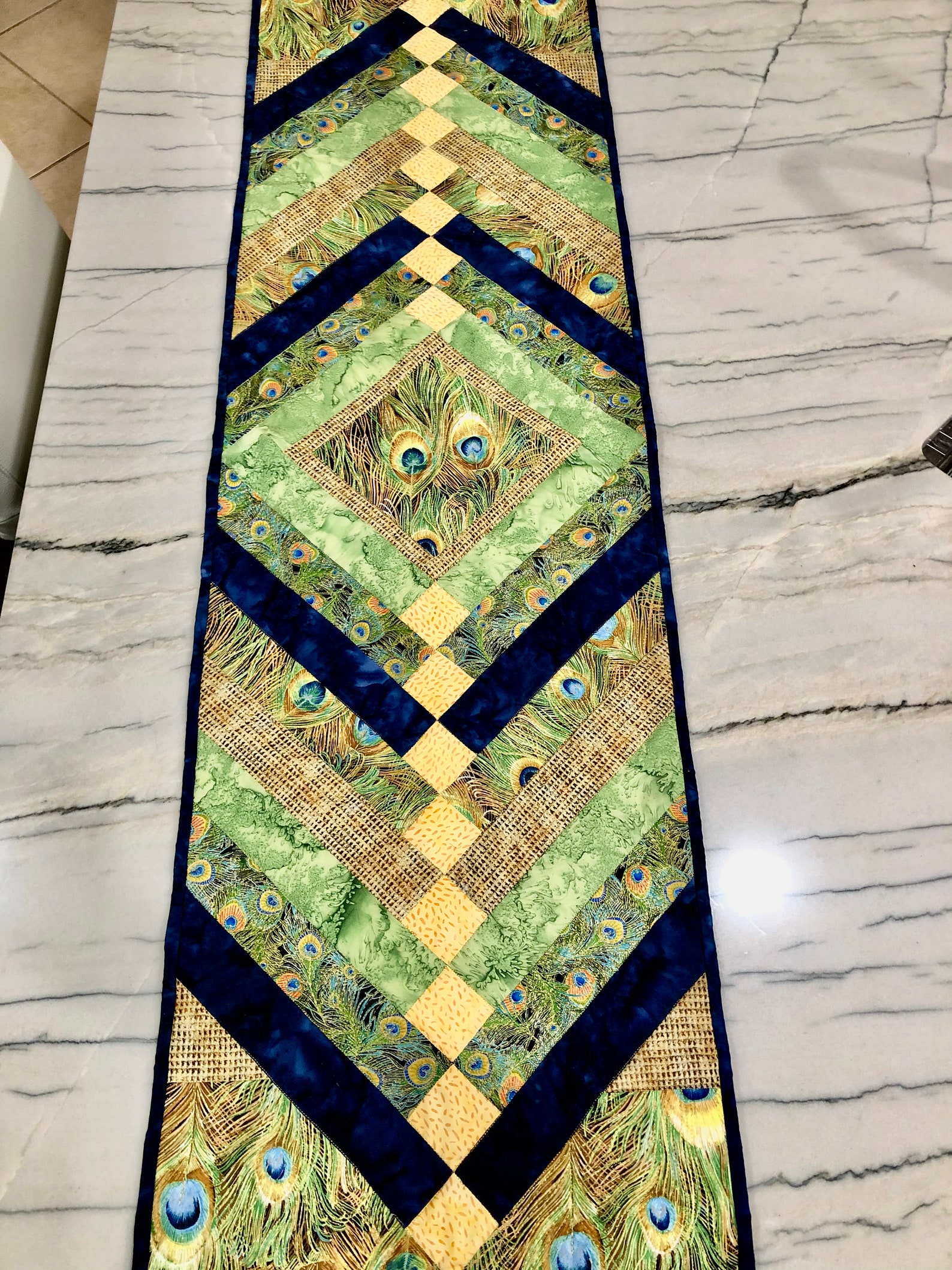 Peacock Table Runner - Etsy