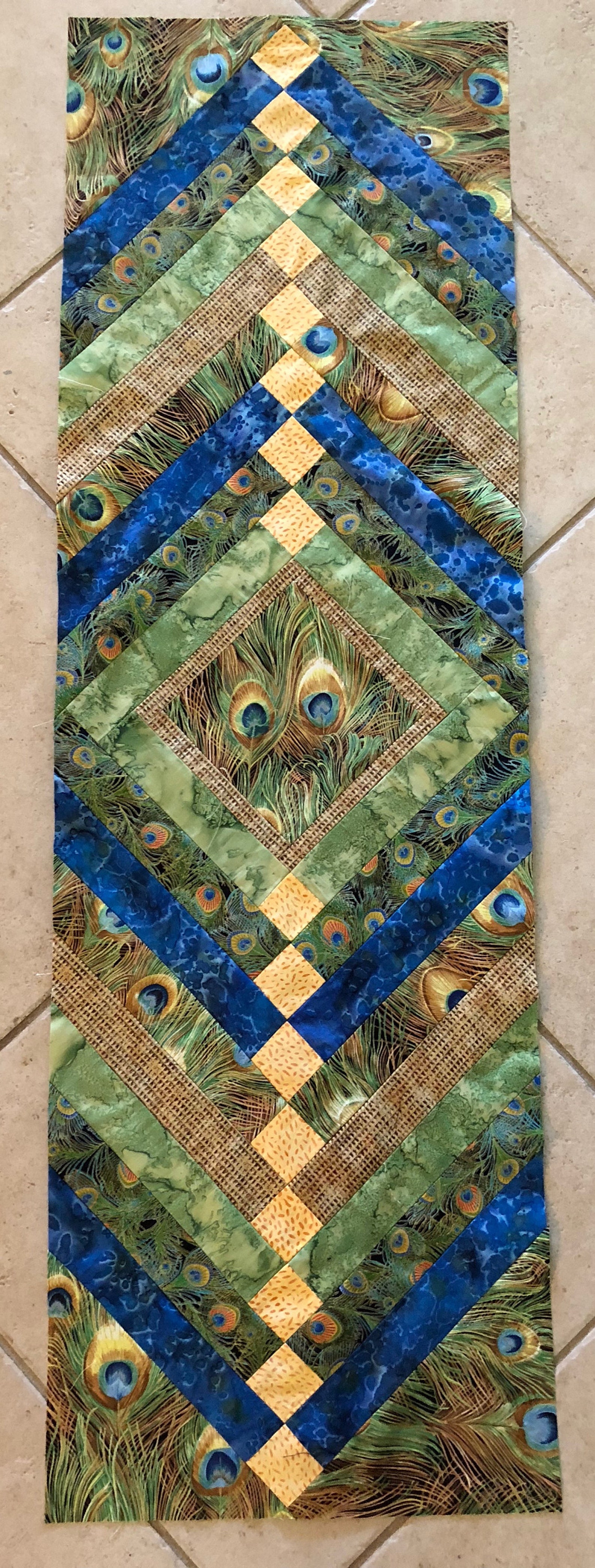 Pattern Christmas Cardinal/peacock Chevron Style Table Runner - Etsy