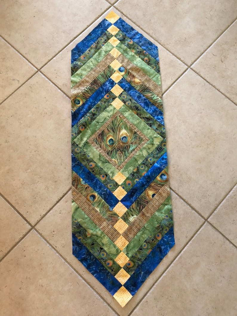 Pattern Christmas Cardinal/peacock Chevron Style Table Runner - Etsy