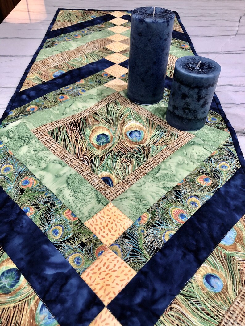 Peacock Table Runner - Etsy