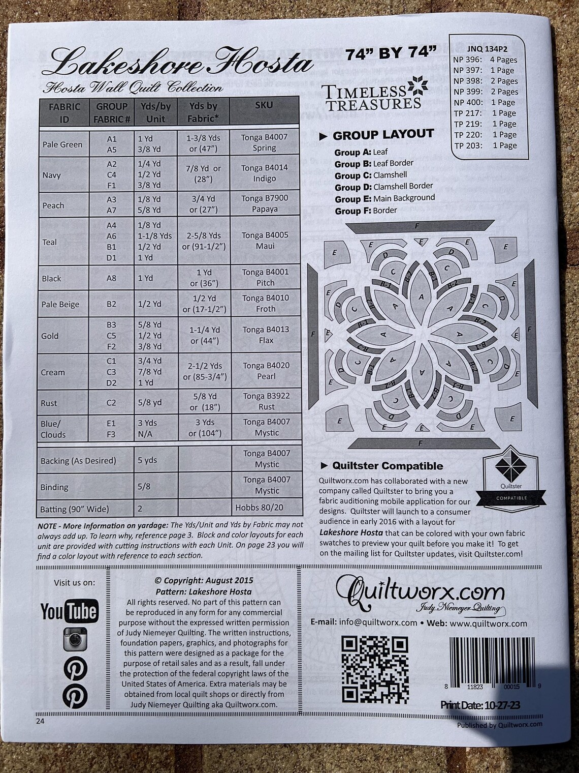 Lakeshore Hosta - Foundation Piece Pattern From Quiltworx - Etsy