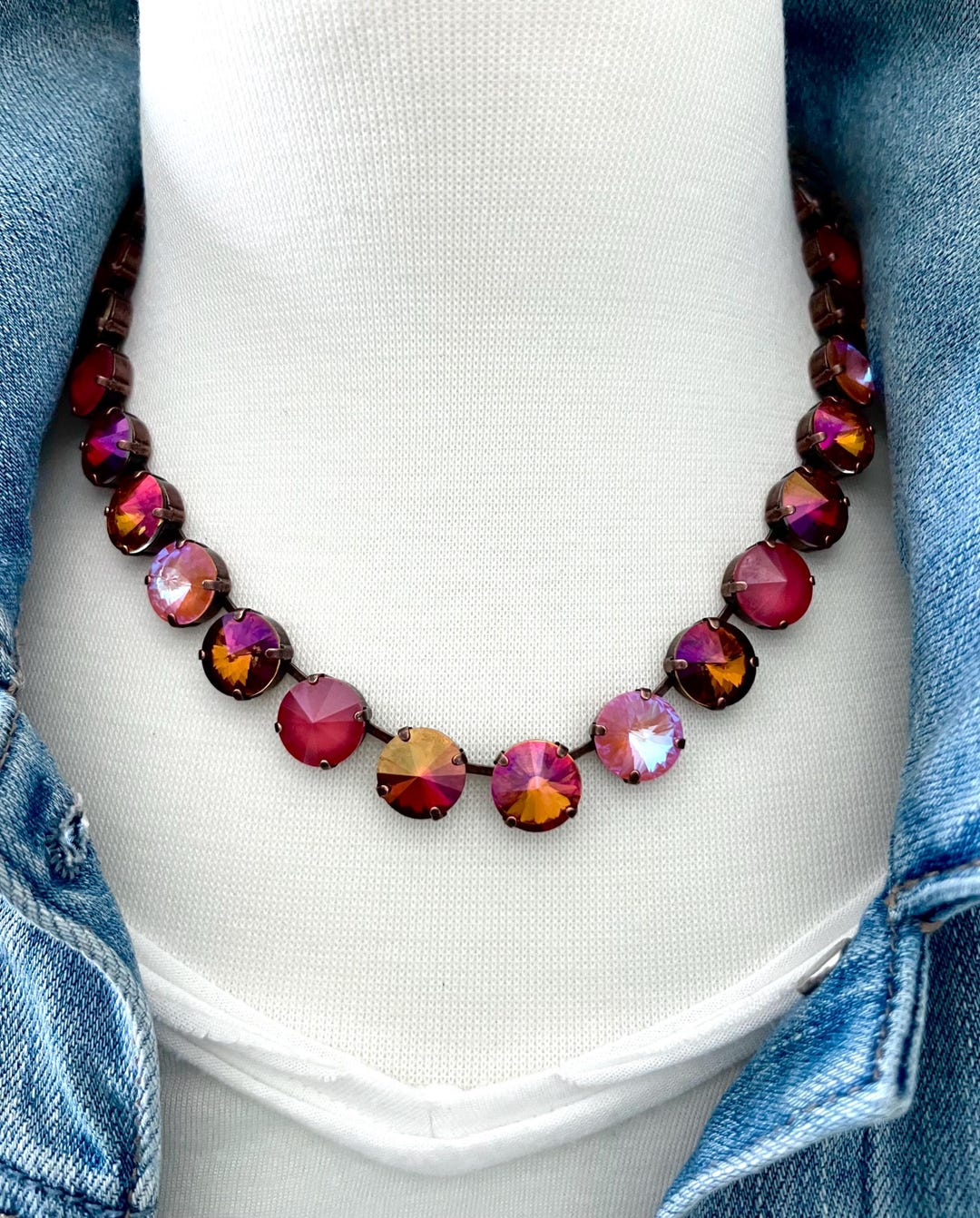 Bonfire • 12mm Genuine Crystal Necklace - Etsy