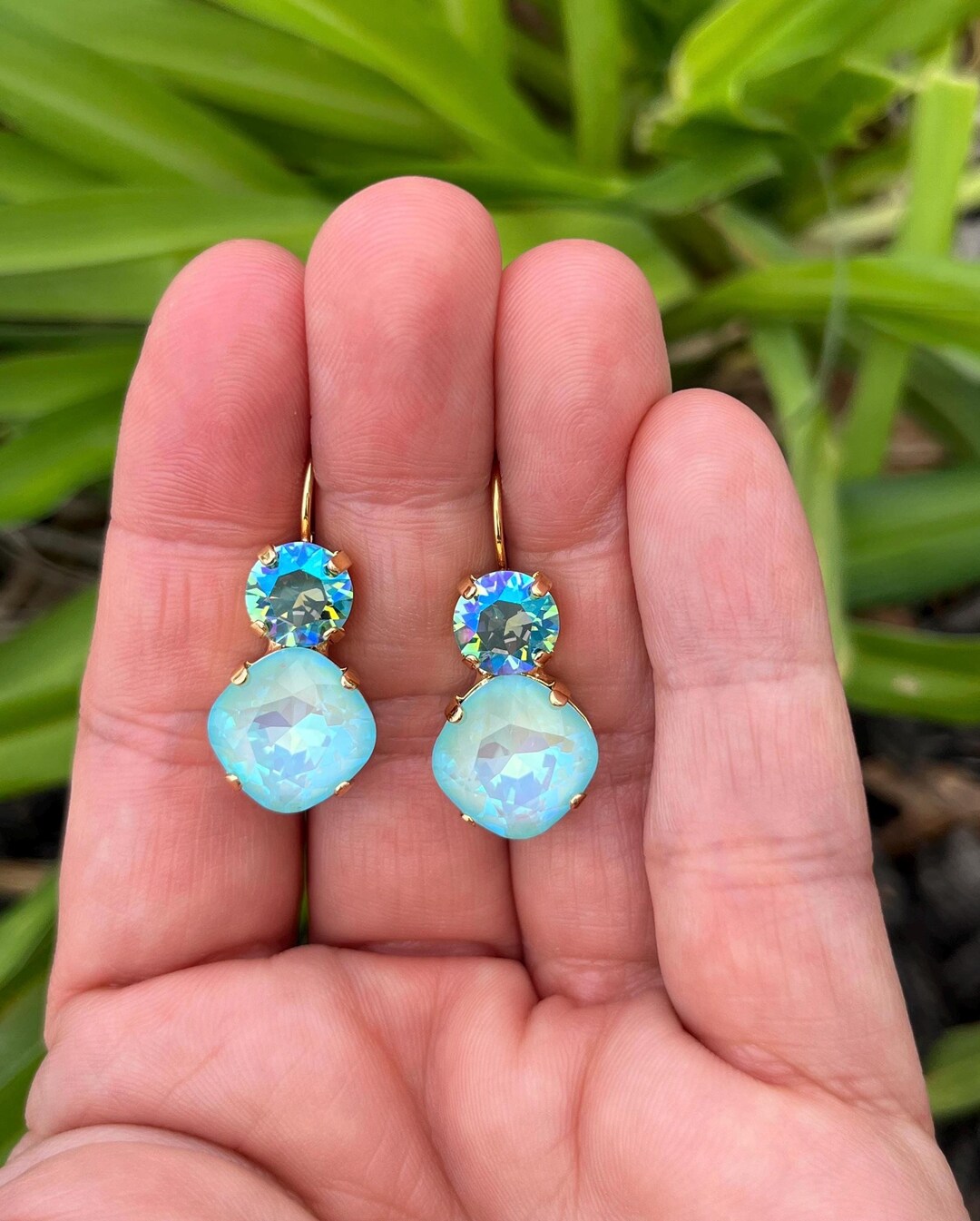 Turquoise Glacier Blue & Ultra Turquoise • Genuine Austrian Crystal 2 ...