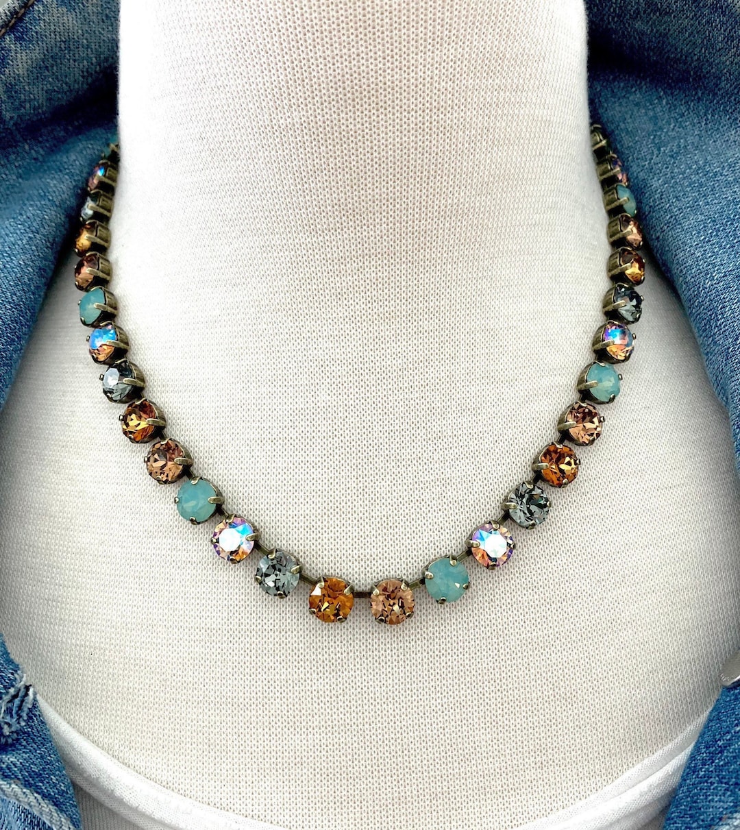 Ginger • Genuine Austrian Crystal 8mm Necklace - Etsy