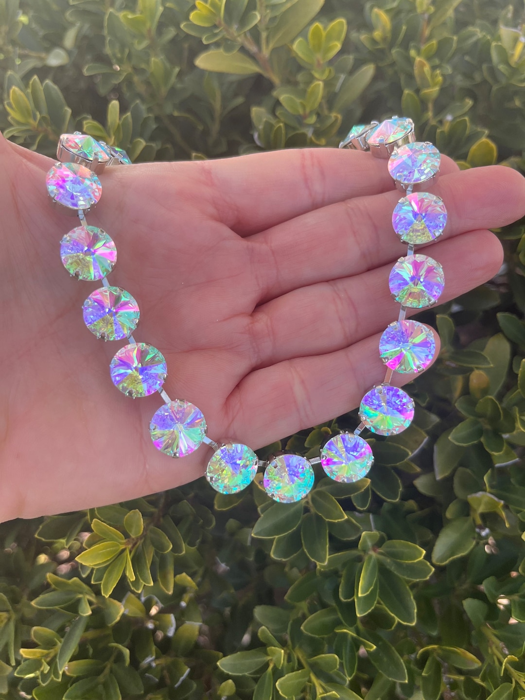 Spring Bling • 12mm Genuine Austrian Crystal Necklace - Etsy