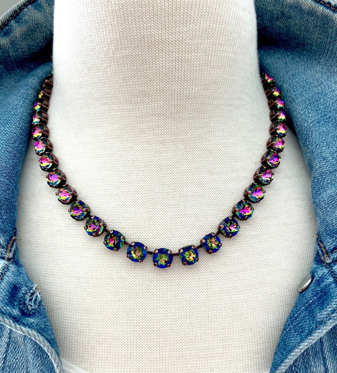 Volcano • 8mm Genuine Crystal Necklace - Etsy