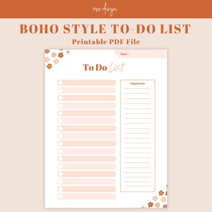 Weekly to Do List | Weekly Chore Chart | Boho Themed Chore Chart | to ...