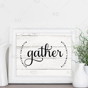 Gather - PRINTABLE Wall Art / Gather With Laurels Wall Print / Gather ...