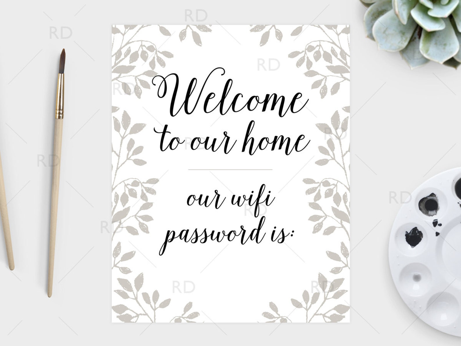 Wifi Password Sign PRINTABLE Wall Art / Guest Room Wall Art / - Etsy