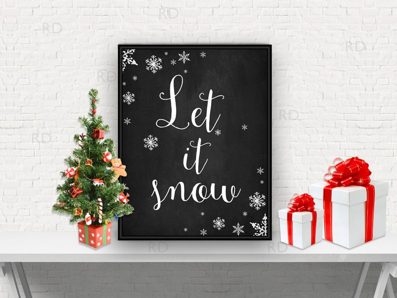 Let It Snow Printable Holiday Art / Home Decor / Christmas - Etsy