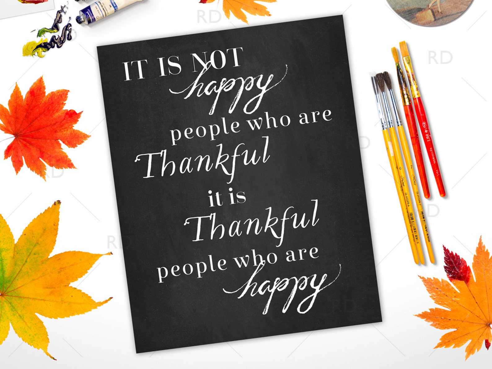 It is Not Happy People Who Are Thankful It is Thankful People - Etsy