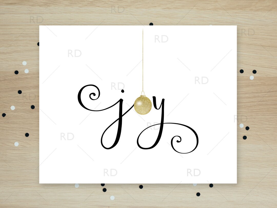 Joy - PRINTABLE Wall Art With Gold AND Silver Ornament / Holiday ...