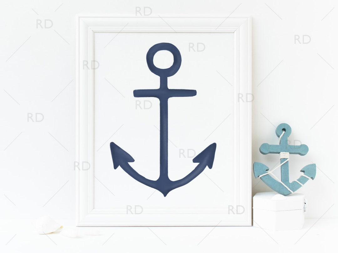 Anchor Hand Drawn - PRINTABLE Wall Art / Nautical Wall Print / Anchor ...