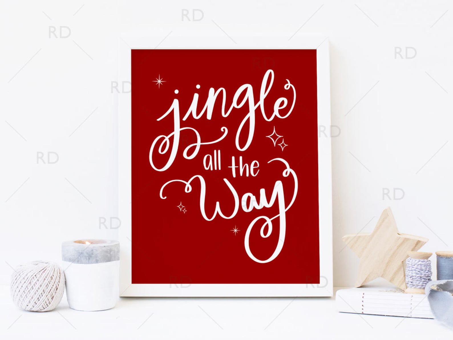 Jingle All the Way PRINTABLE Holiday Art / Christmas / - Etsy