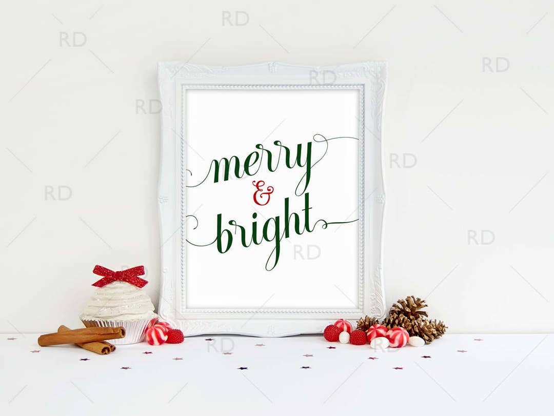 Merry and Bright - PRINTABLE Wall Art / Merry & Bright Printable ...