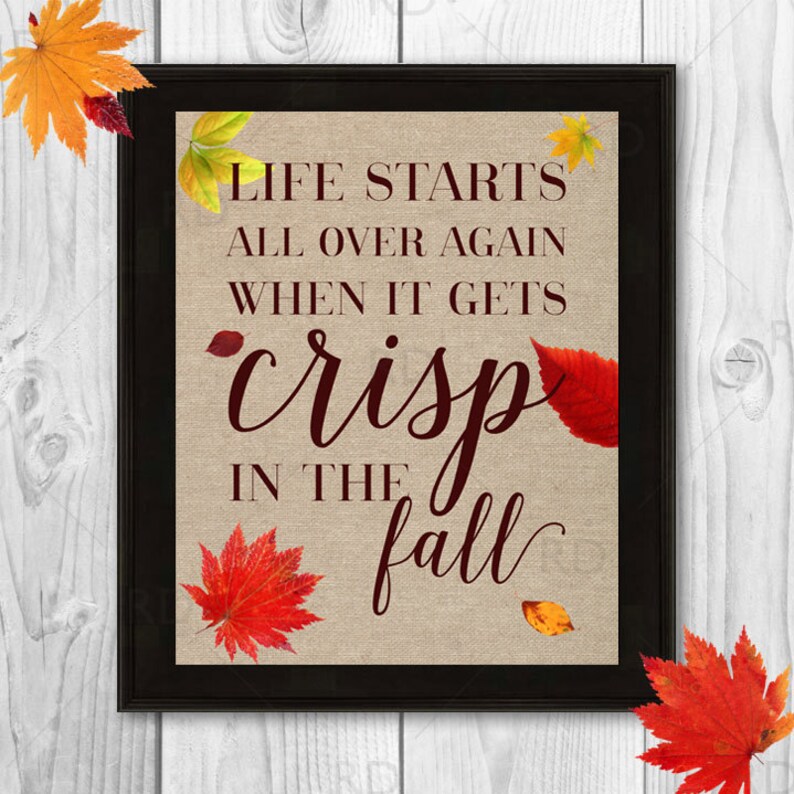 Life Starts All Over Again When It Gets Crisp in the Fall | Etsy