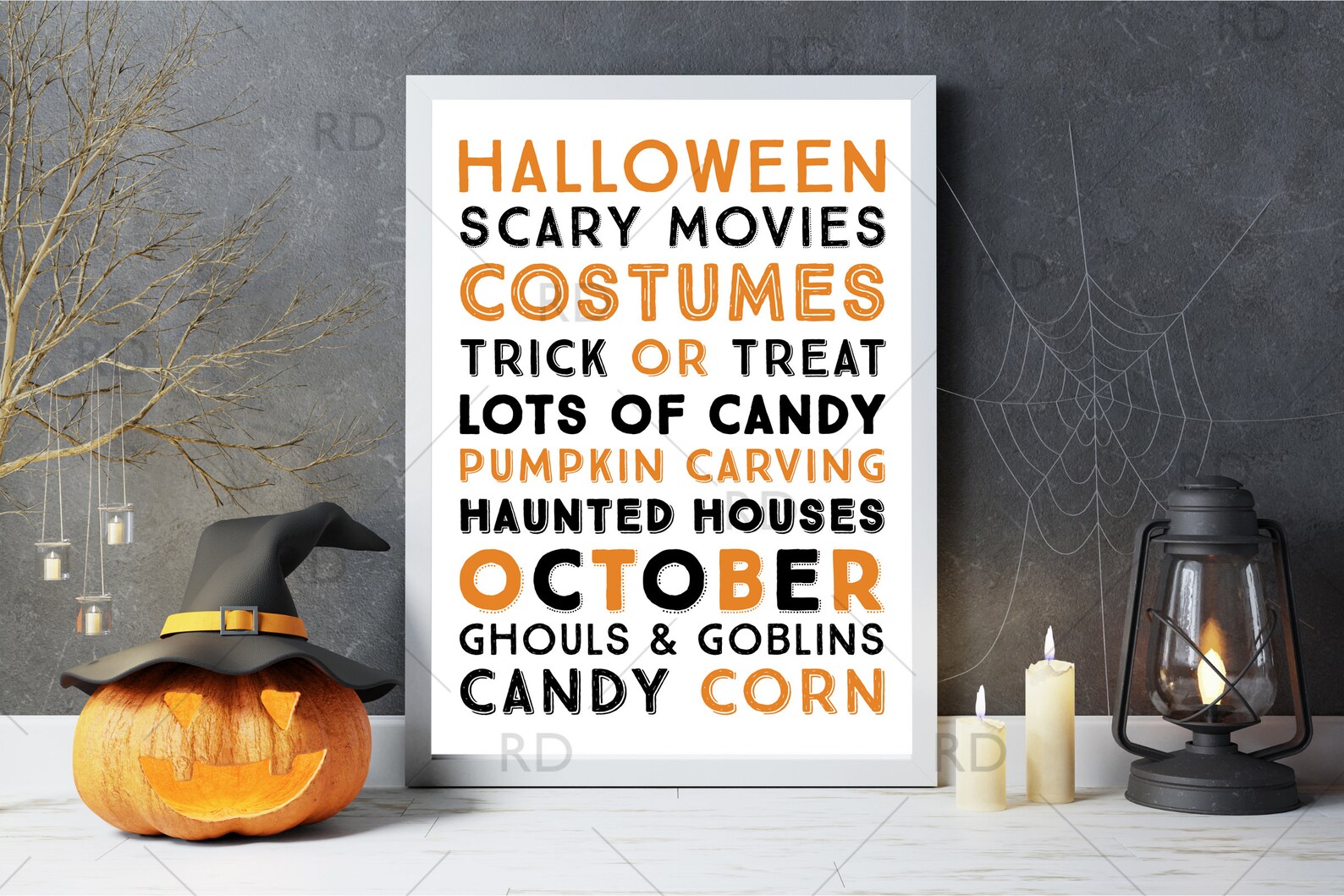 Halloween Typography Word Art - PRINTABLE Wall Art / Halloween ...