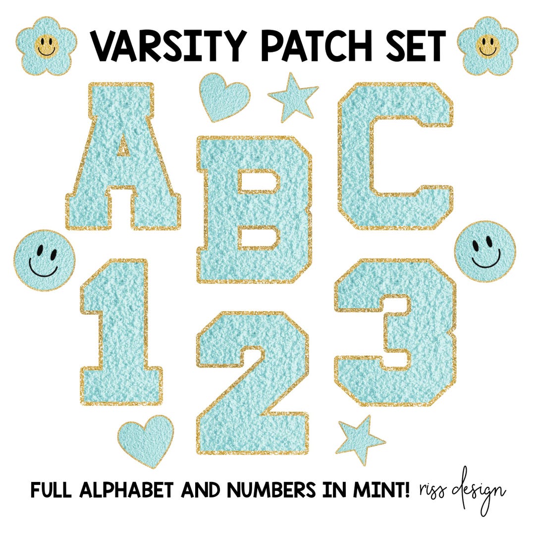 Faux Chenille Varsity Letter Pngs | A–Z Alphabet Clipart | Digital ...