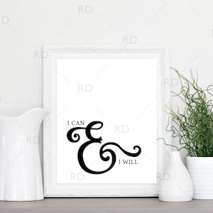 I Can and I Will - PRINTABLE Wall Art / I Can & I Will Wall Art ...