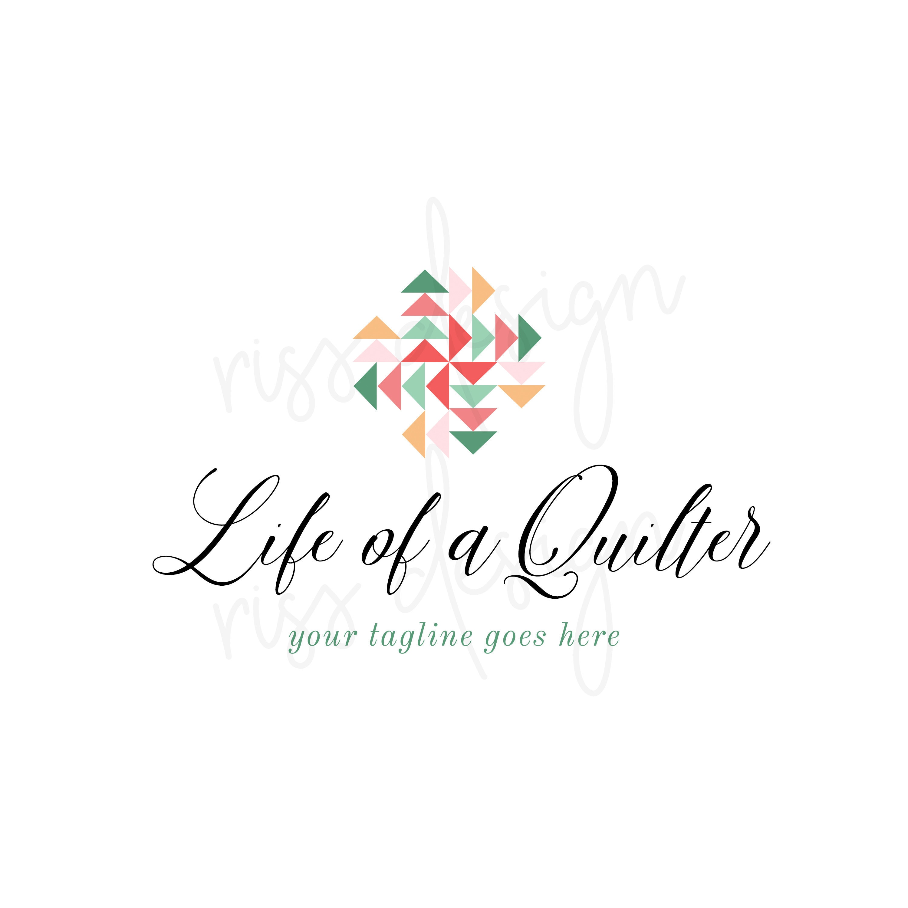 Premade Logo for Small Business - Premade Quilting Business Logo / You ...