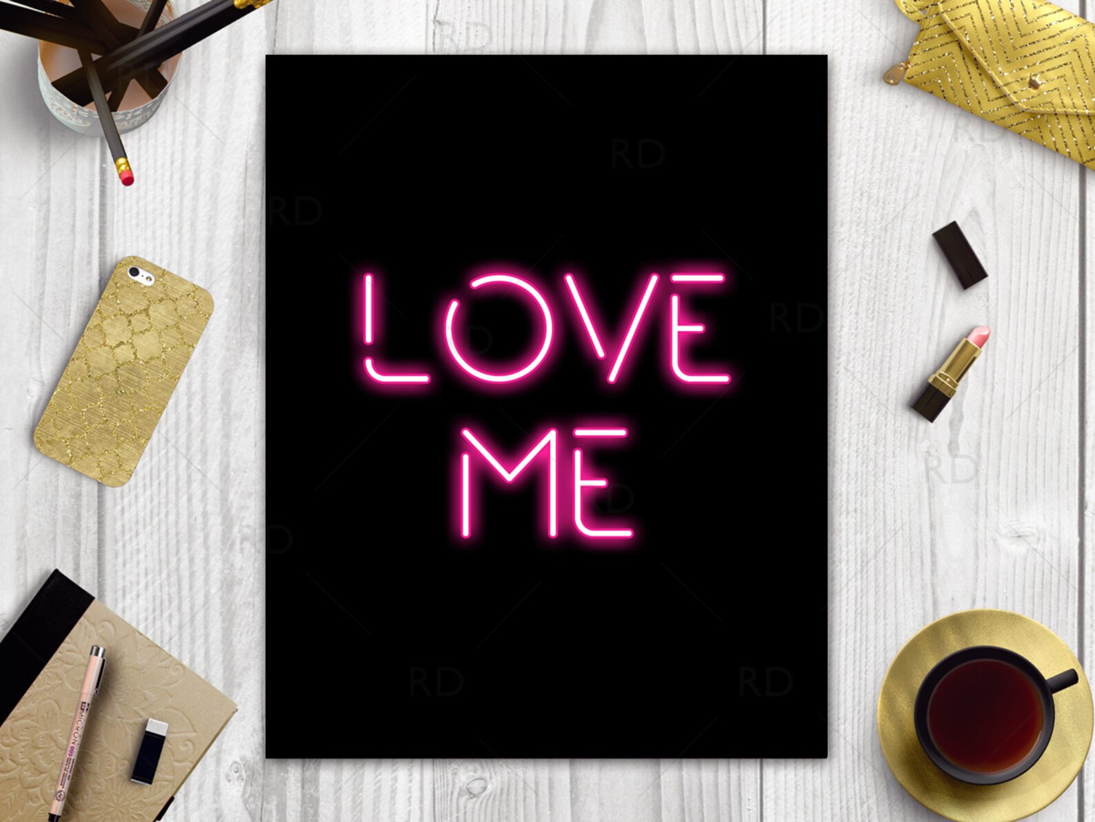 LOVE ME - PRINTABLE Wall Art / Neon Sign Love Me Wall Art / Neon Sign ...