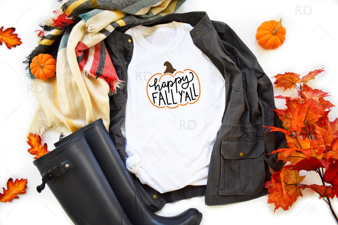 Fall Themed T-shirt Mockup / Fall Themed / Fall Mockup / Tshirt Mockup ...