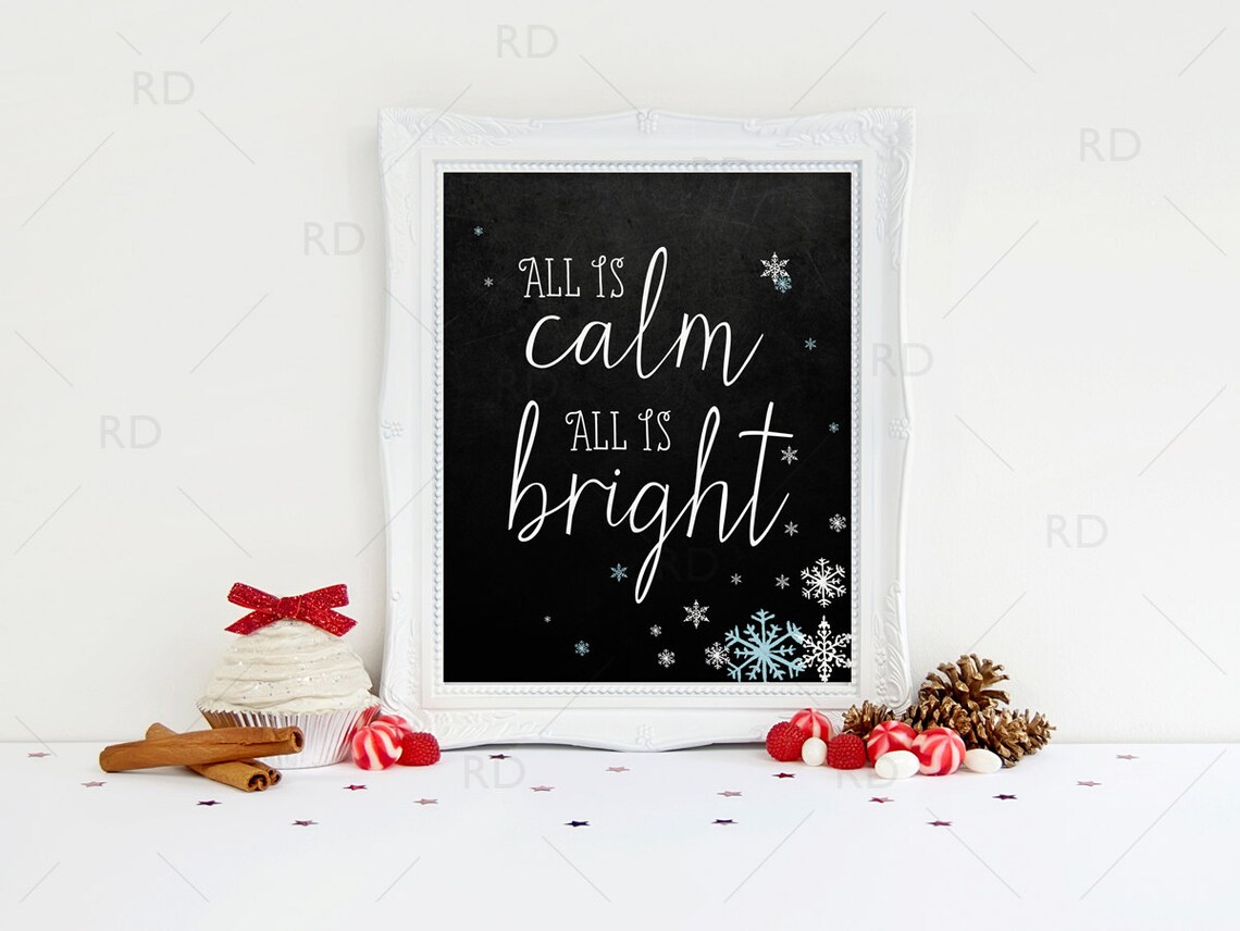 All is Calm All is Bright Printable / Christmas Printable / - Etsy