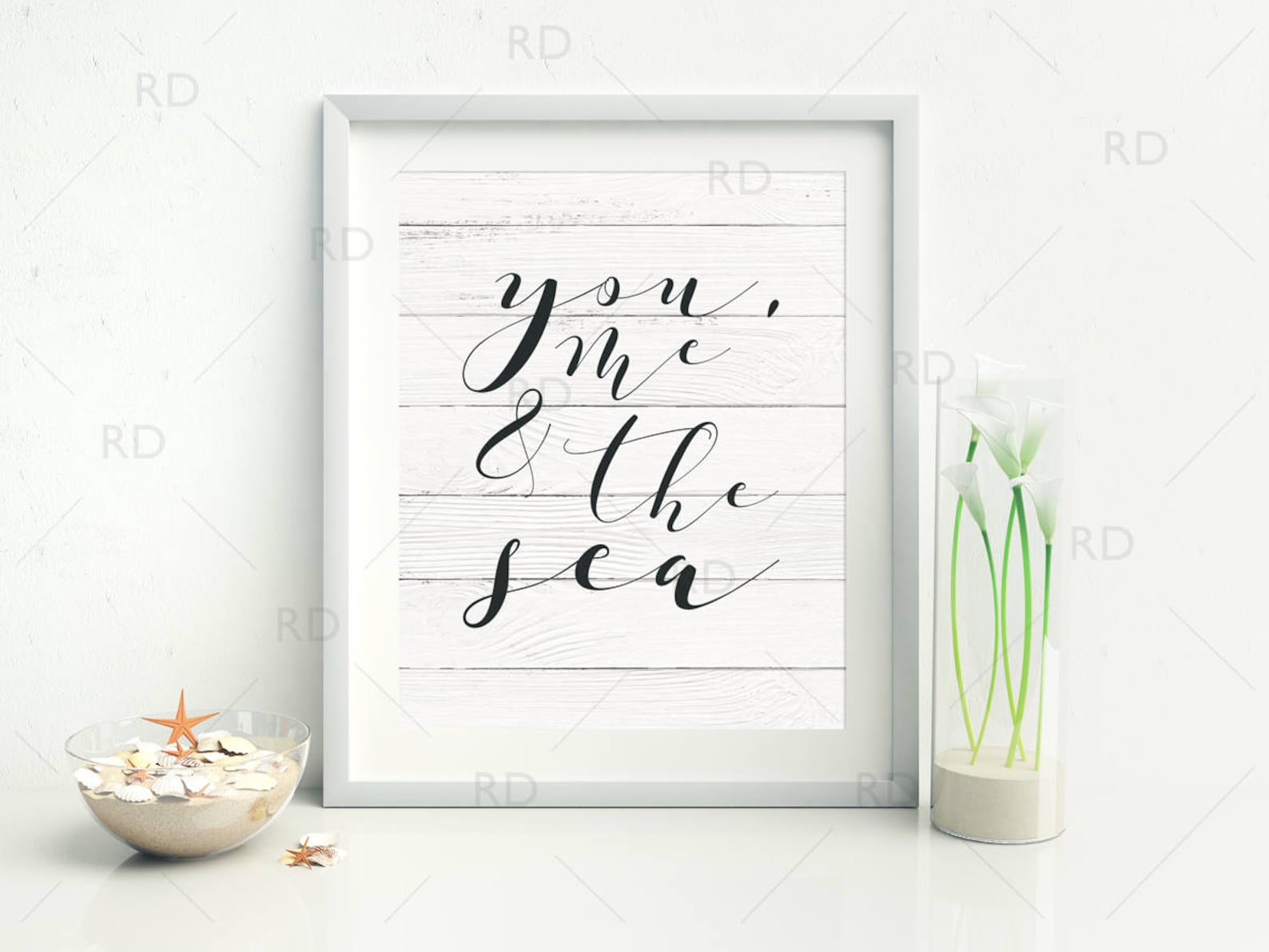 You, Me and the Sea - PRINTABLE Wall Art / Nautical Quote Wall Print ...