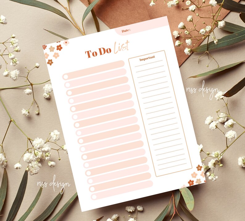 Weekly to Do List Weekly Chore Chart Boho Themed Chore - Etsy