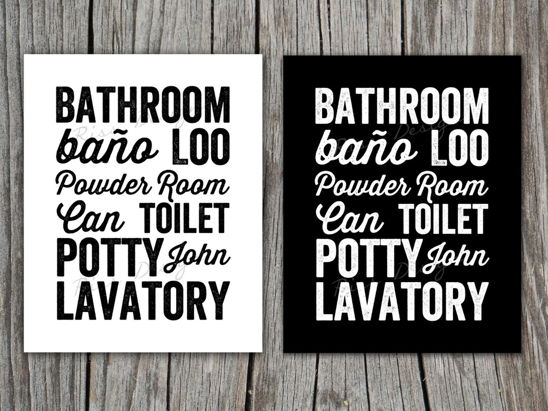 Bathroom Typography Printable - 2 for Price of 1! Bathroom Decor ...