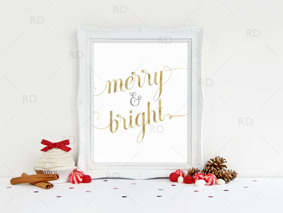 Merry and Bright - PRINTABLE Wall Art / Merry & Bright Printable ...