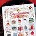 Graduation Bingo 50 PRINTABLE Unique Cards. Bright Red and - Etsy