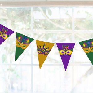 Mardi Gras Bunting - Printable Banner, Instant Download, Party Decor ...