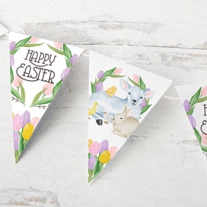 Easter Bunting PRINTABLE Banner Flags Instant Digital - Etsy