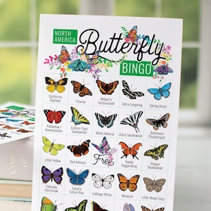 Butterfly Bingo 50 PRINTABLE Unique Cards. Instant Digital - Etsy