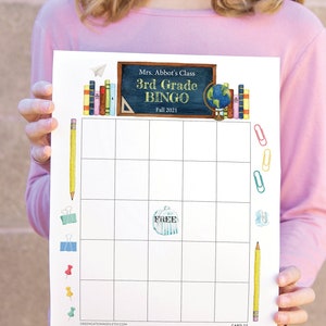 FILLABLE School Bingo Template: 50 Cards Printable Bingo Pdf - Etsy