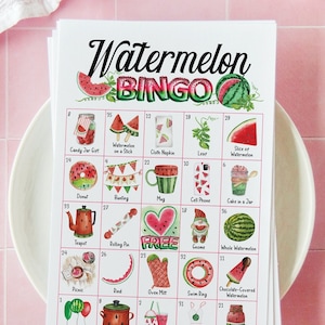 Watermelon Bingo - 50 PRINTABLE Unique Cards. Instant Digital Download ...