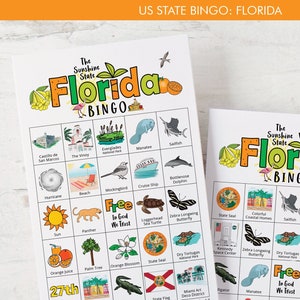 Florida Bingo Cards - 50 PRINTABLE Unique Cards You Download Instantly ...
