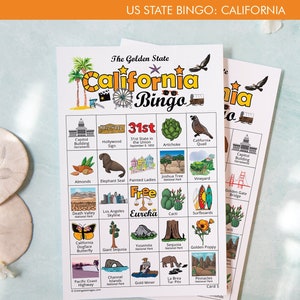 California Bingo - 50 PRINTABLE Unique Cards You Download Instantly ...