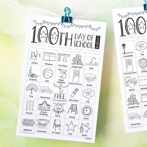 100th Day of School Bingo - 50 PRINTABLE Unique Cards. Instant Digital ...