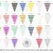 Printable Bunting Download black white stripe digital | Etsy