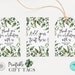 Tropical Greenery Gift Tag Printable gift tag favor tag | Etsy