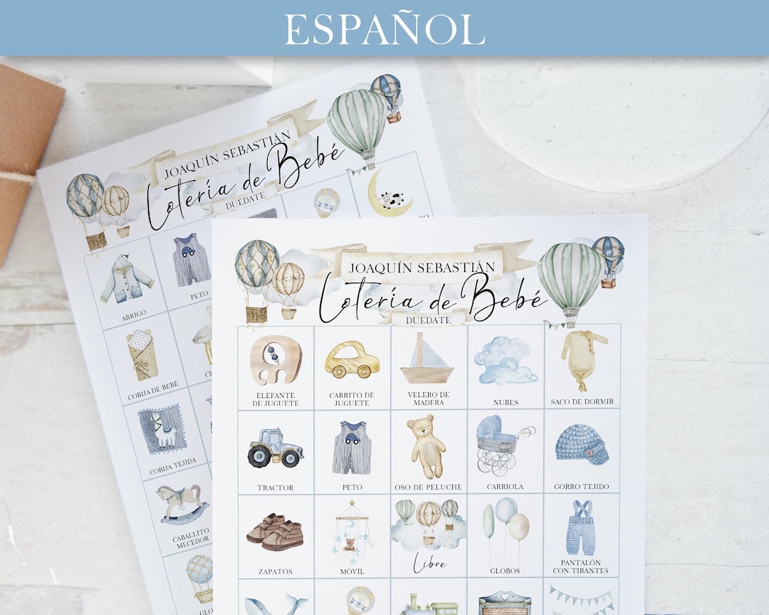 BOY - Lotería De Bebé: 100 Cards, PRINTABLE Bingo Pdf, Personalized ...